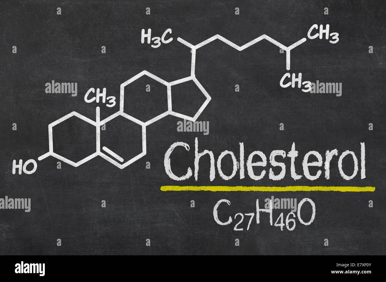Blackboard with the chemical formula of cholesterol Stock Photo - Alamy