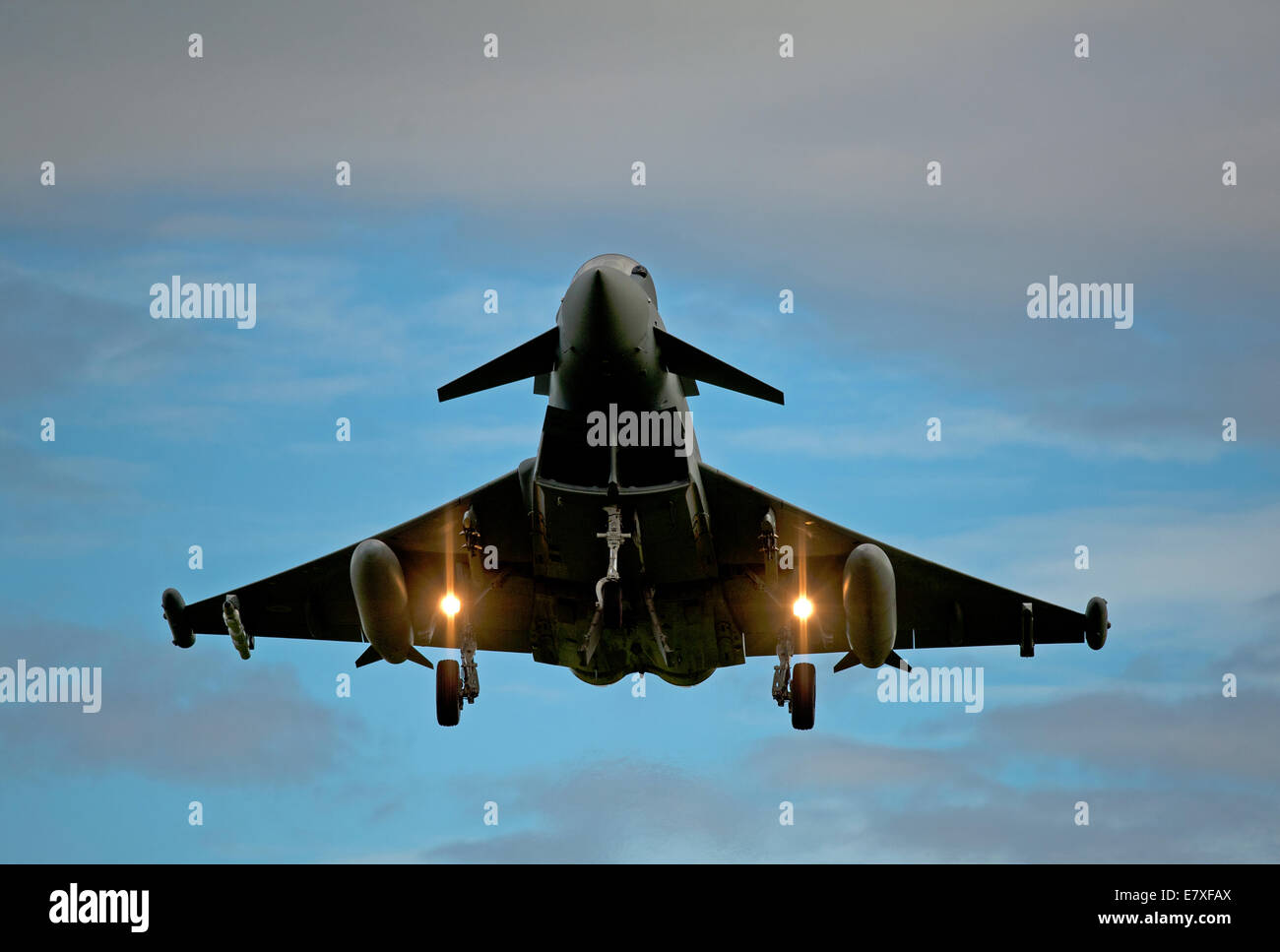 Eurofighter Typhoon returning from a North Sea Sortie to its home base ...