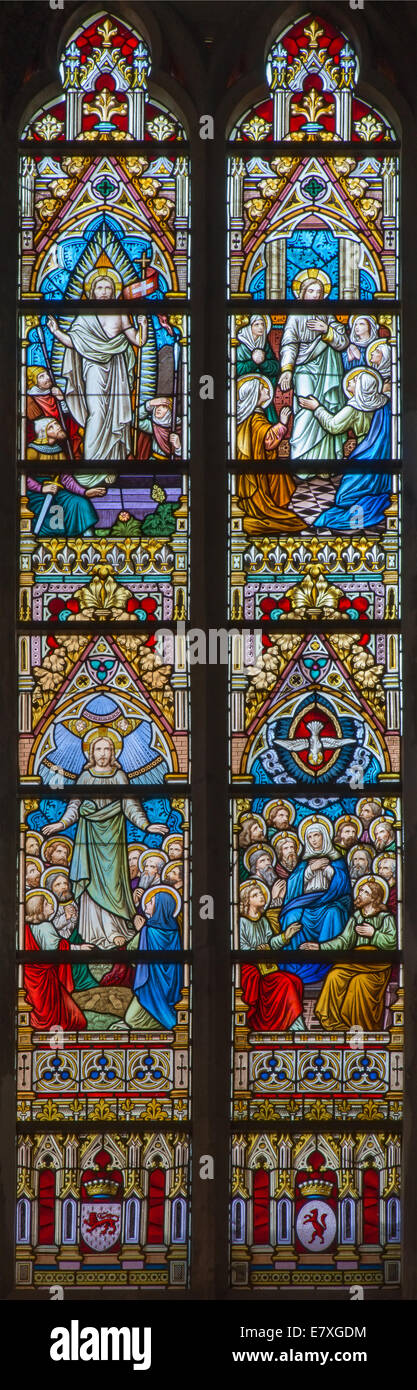 Bruges - Ascension of Jesus and Pentecost, and Resurrection scene on ...