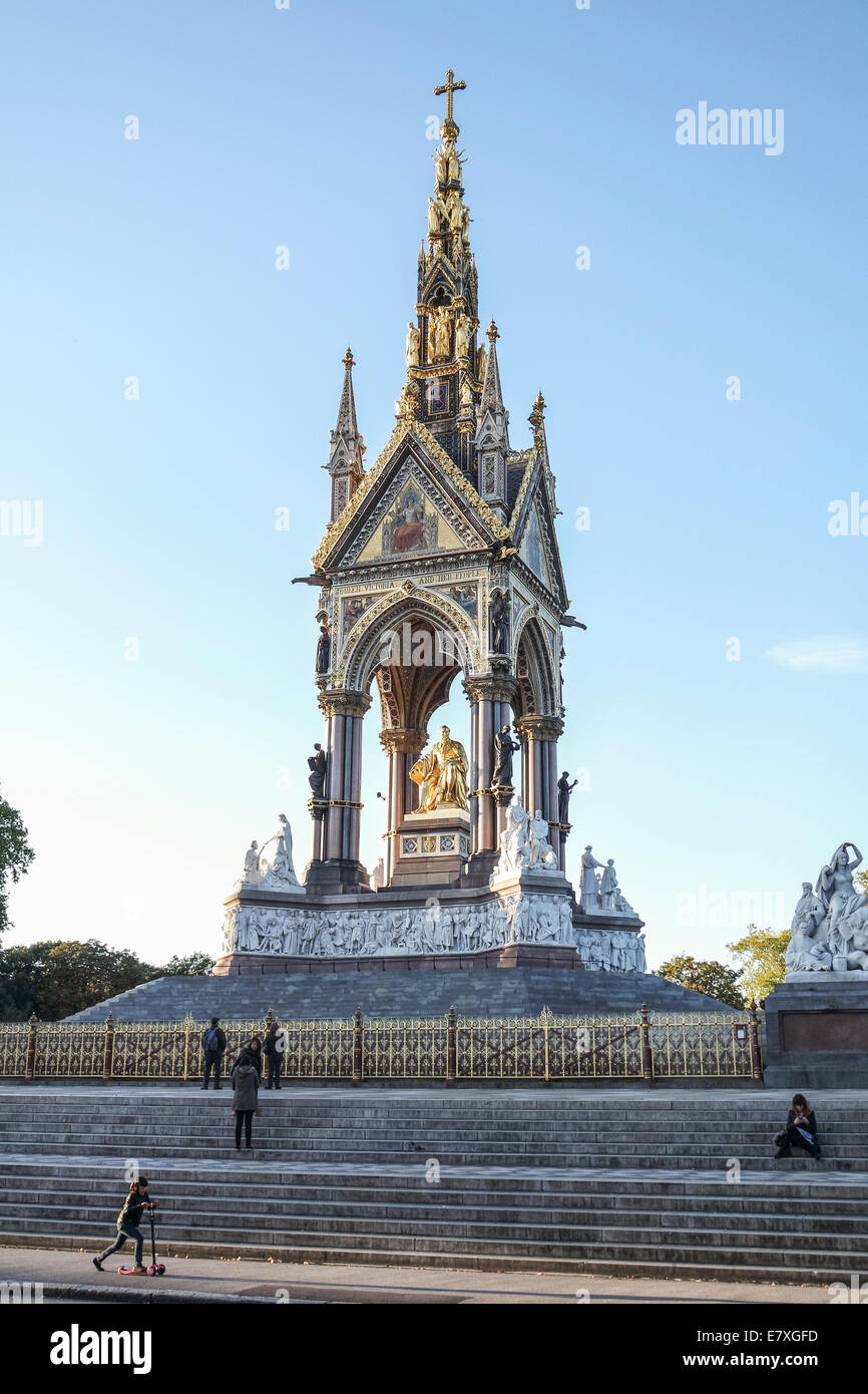 The Albert Memorial Kensington Gardens, London, England, directly to the north of the Royal ...
