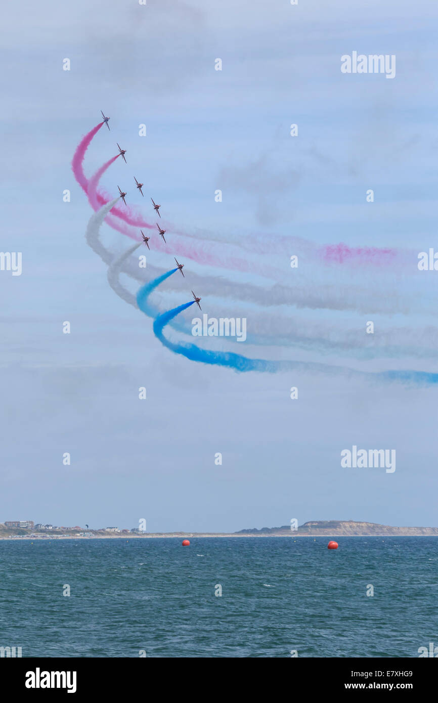 The Red Arrows at the 2014 Bournemouth Air Festival (UK Stock Photo - Alamy