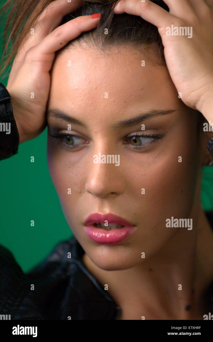 Rome, Italy, 23 October, 2010: Beautiful model posing at the Canon Day ...