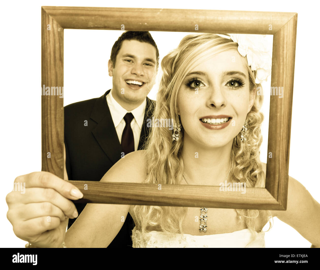 Wedding bride groom picture frame hi-res stock photography and images ...