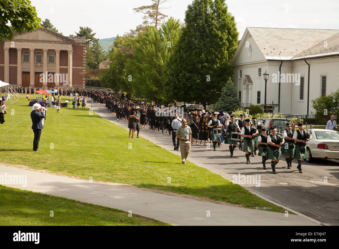 Williams College graduating students parade to their graduation ...