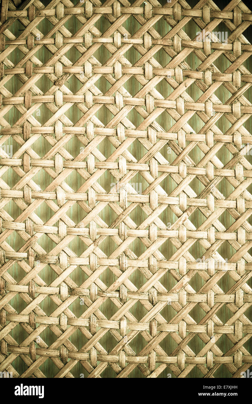 Closeup of beige basket. Wicker woven pattern for abstract background ...