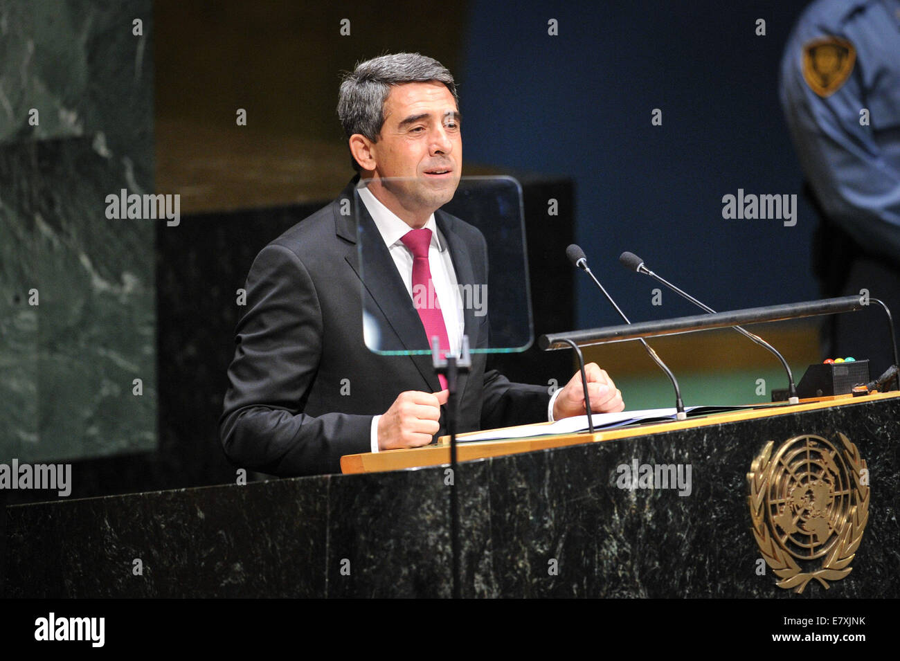 UN headquarters in New York. 25th Sep, 2014. Bulgarian President Rossen ...