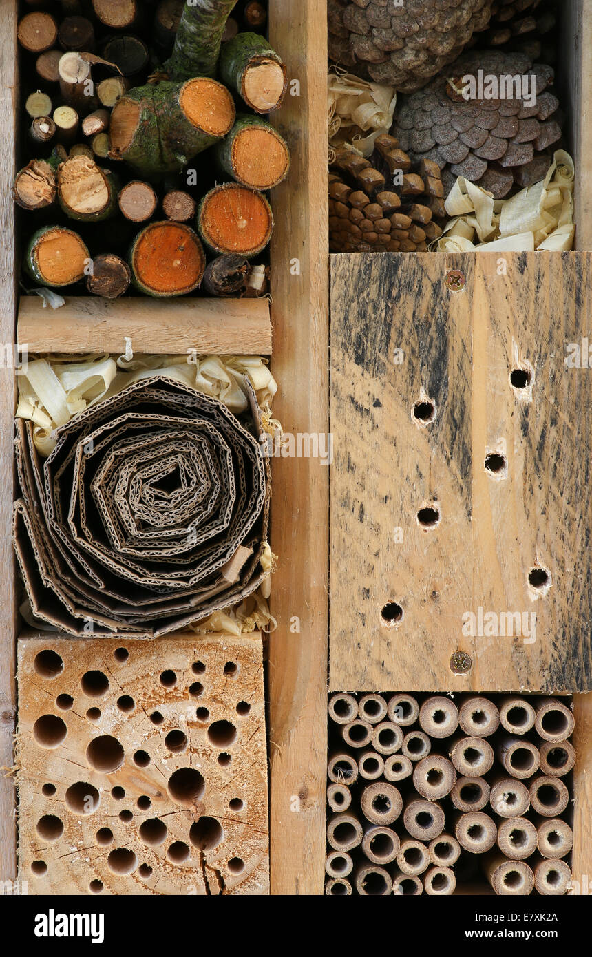 Wooden insect house decorative bug hotel, ladybird and bee home for ...