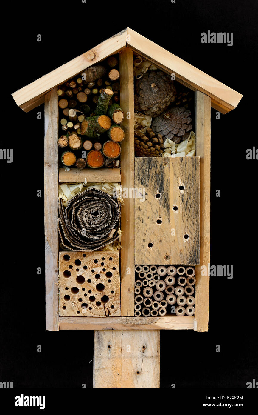 Wooden insect house decorative bug hotel, ladybird and bee home for ...