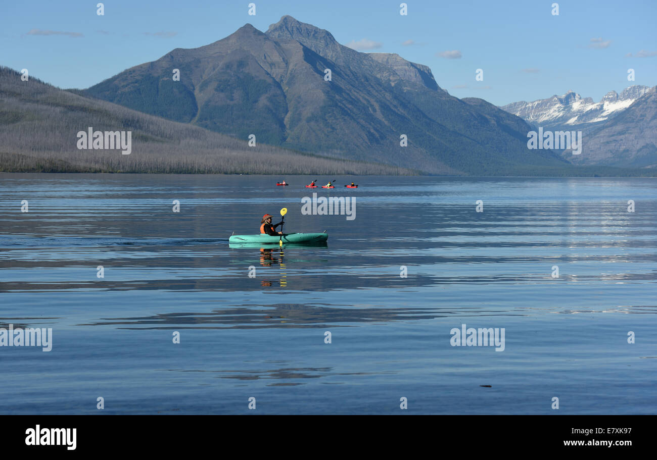 Kayaking in Lake McDonald, Glacier National Park, Montana has great ...