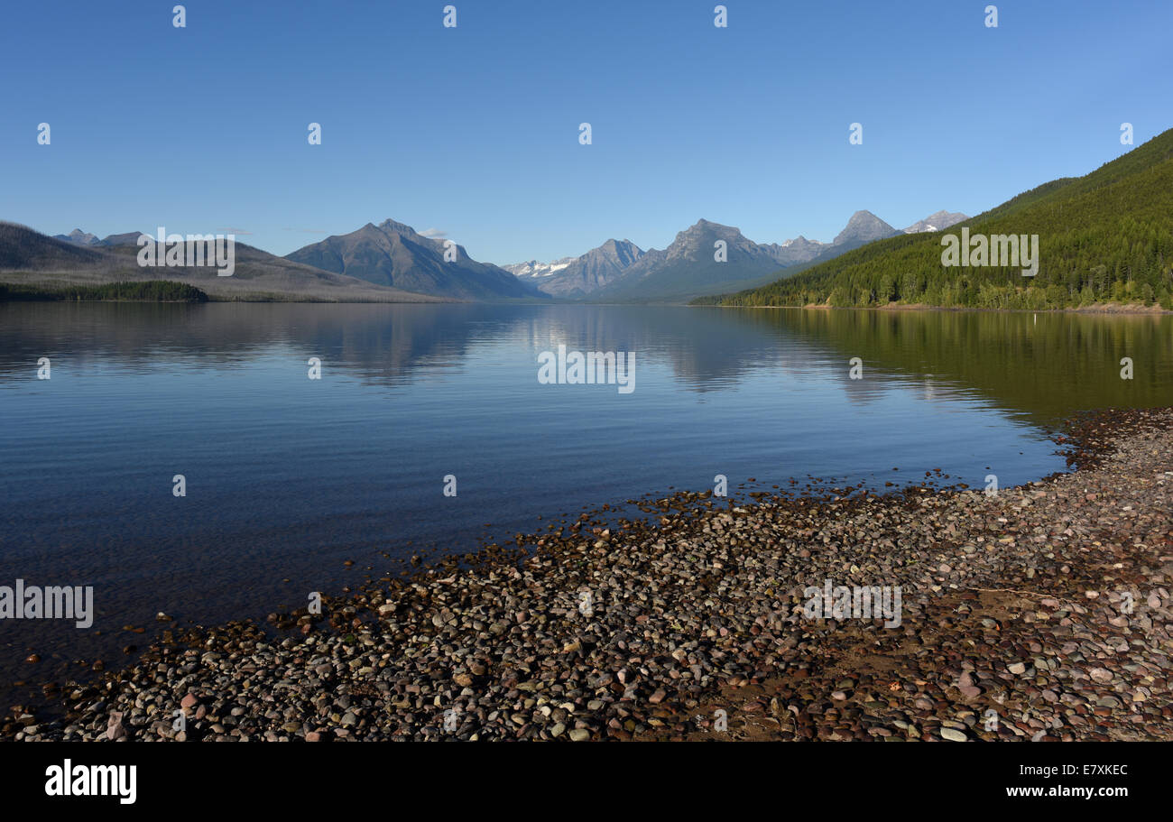 View from Apgar of Lake McDonald in Glacier National Park, Montana ...