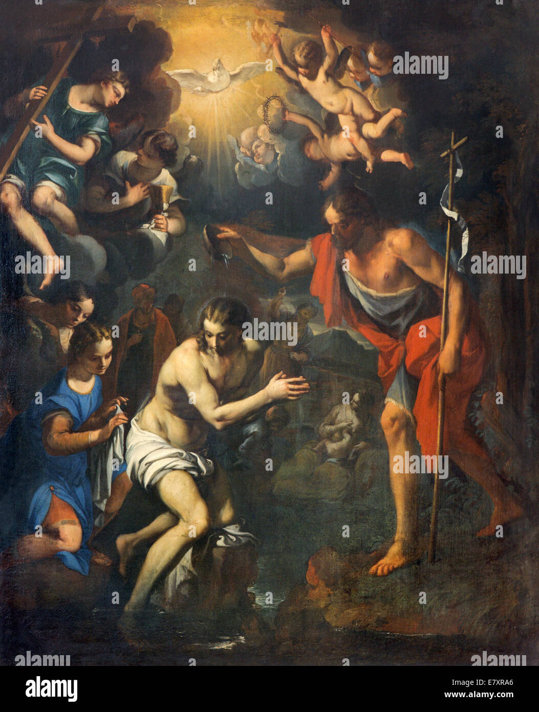 PADUA, ITALY - SEPTEMBER 8, 2014: The pain of The Baptism of Christ ...