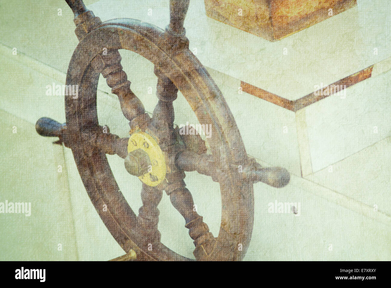 An original old ship's wheel Stock Photo - Alamy