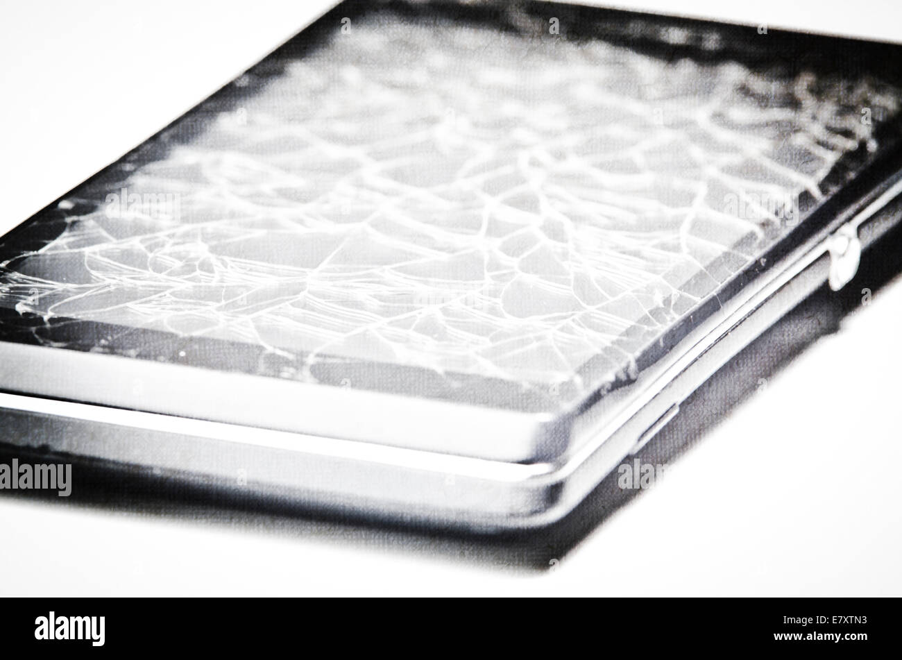 smartphone with broken glass screen isolated on white background Stock ...