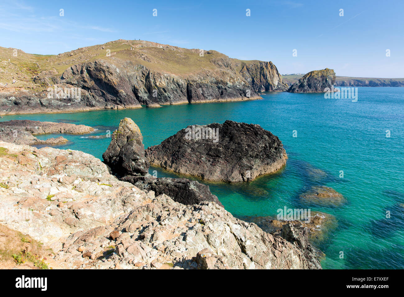 Sea and rocks Kynance Cove The Lizard near Helston Cornwall England UK ...