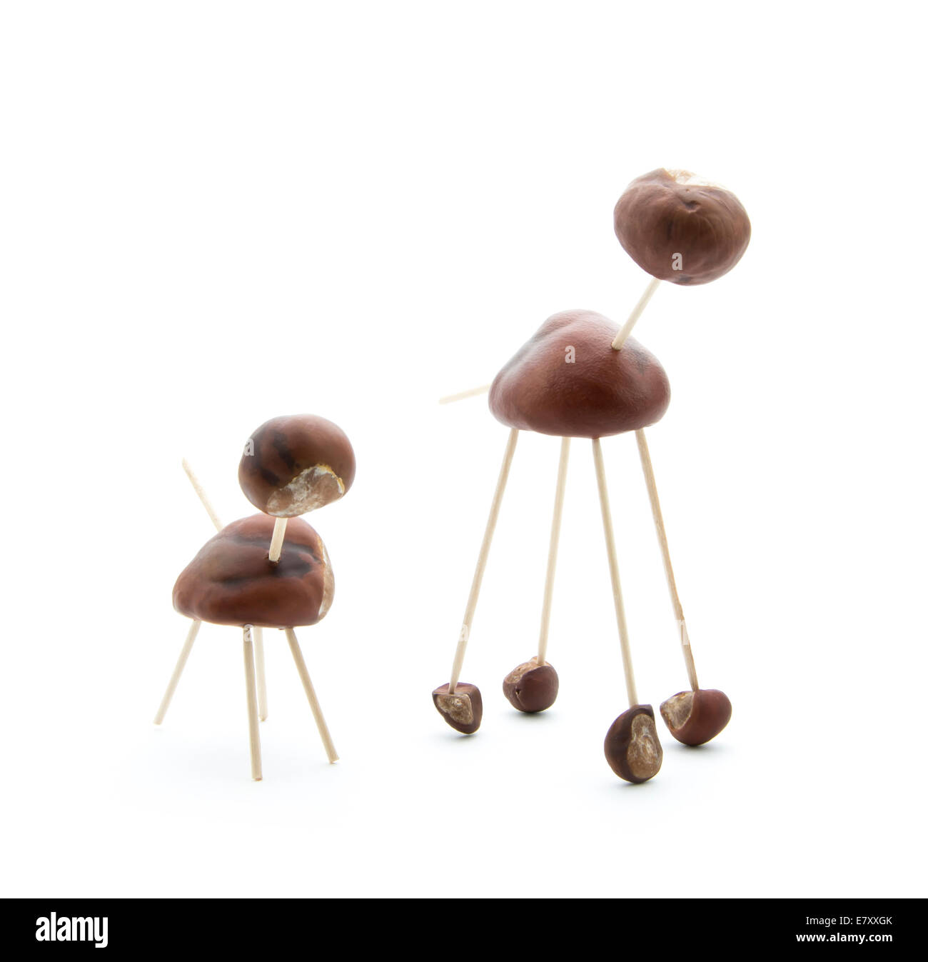 chestnut figures isolated on white background Stock Photo - Alamy