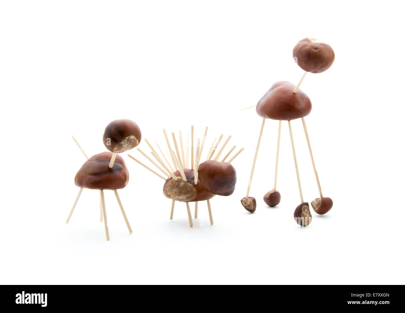 chestnut figures isolated on white background Stock Photo - Alamy