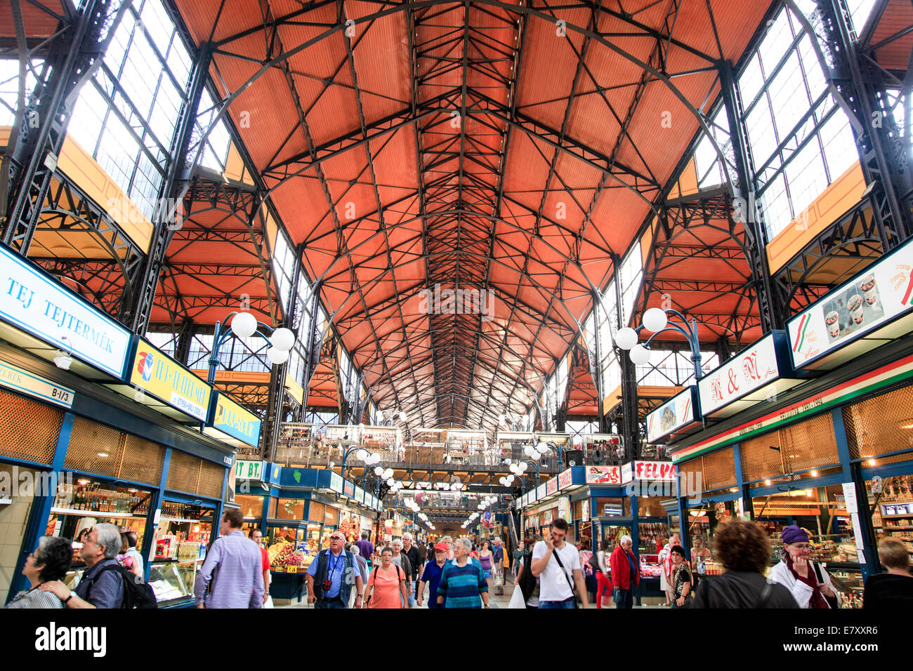 Eastern Europe, Hungary, Budapest, The Great Market Hall Stock Photo ...