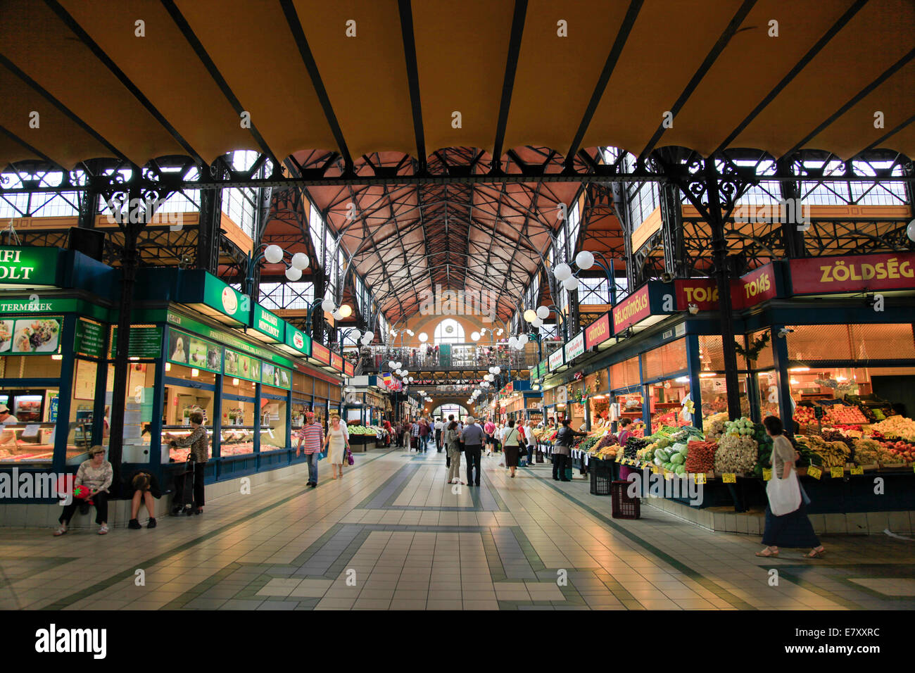 Eastern Europe, Hungary, Budapest, The Great Market Hall Stock Photo ...