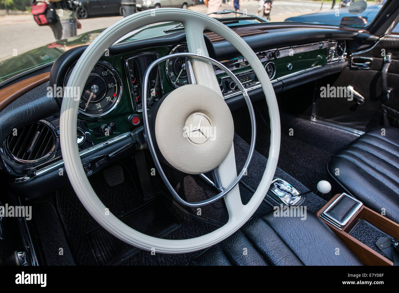 Warsaw, Poland. 27th July, 2014. Interior of Mercedes-Benz W113 280 SL ...