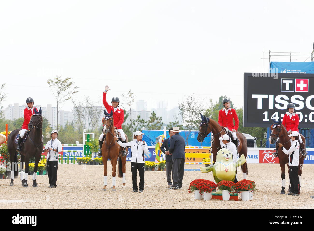 Incheon, South Korea. 26th Sep, 2014. Japan team group (JPN) Equestrian ...