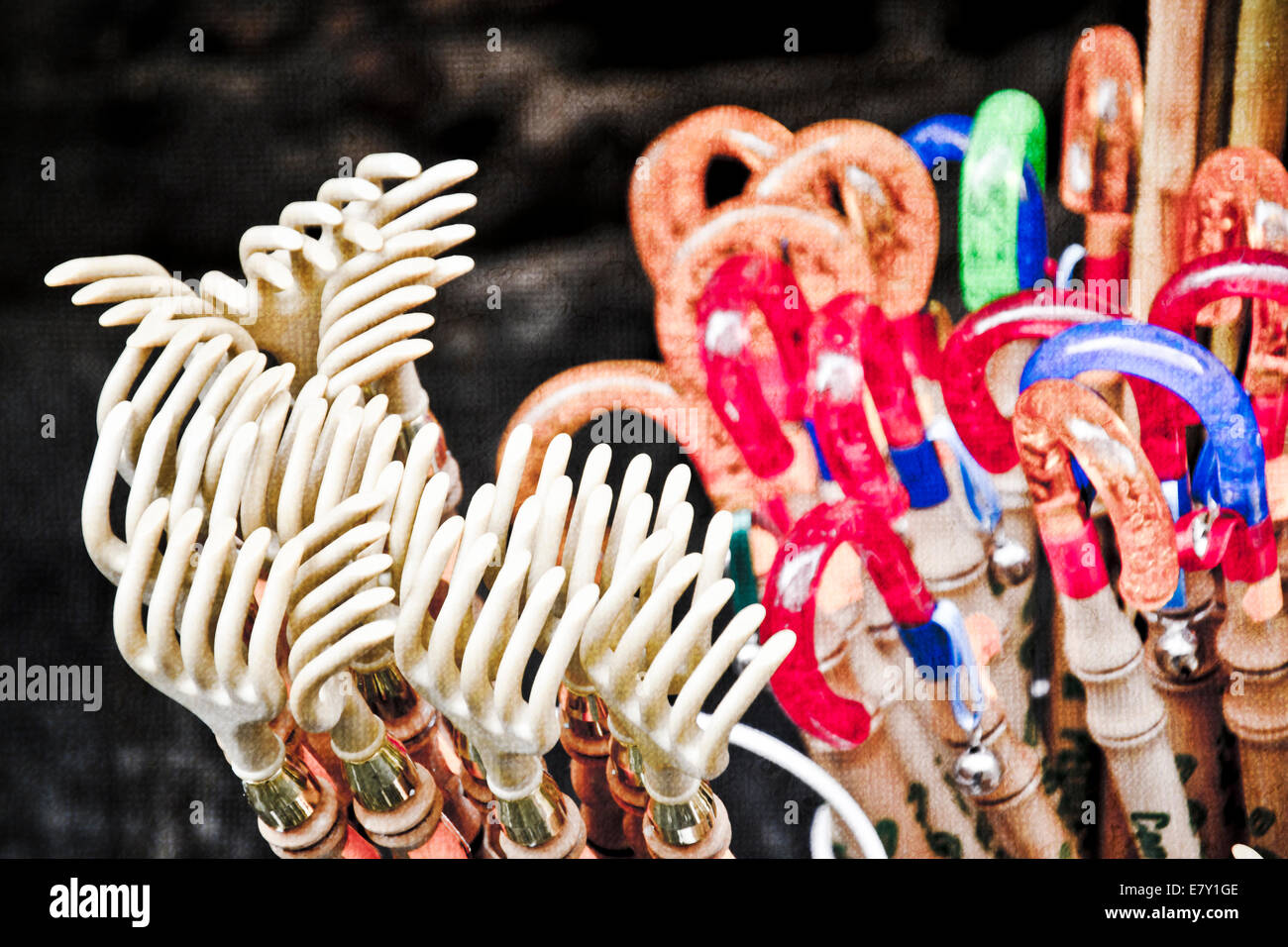 Group of sticks in a market of Galicia (spain Stock Photo - Alamy