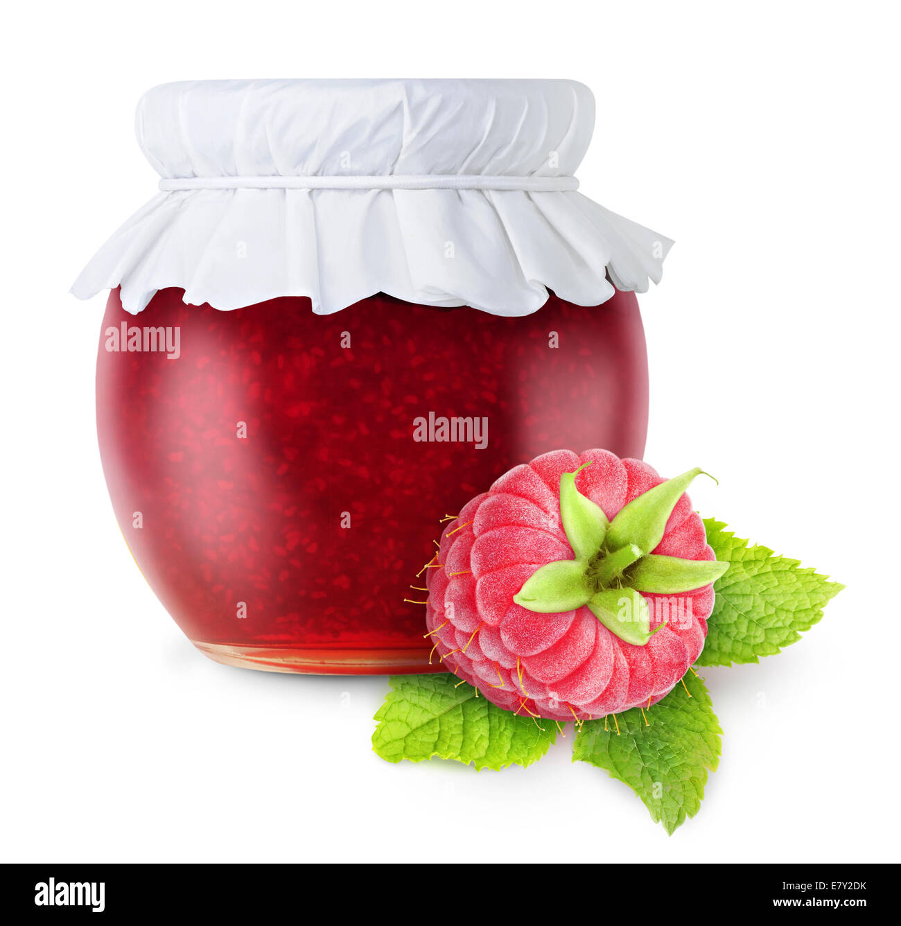 Raspberry jam isolated on white Stock Photo - Alamy