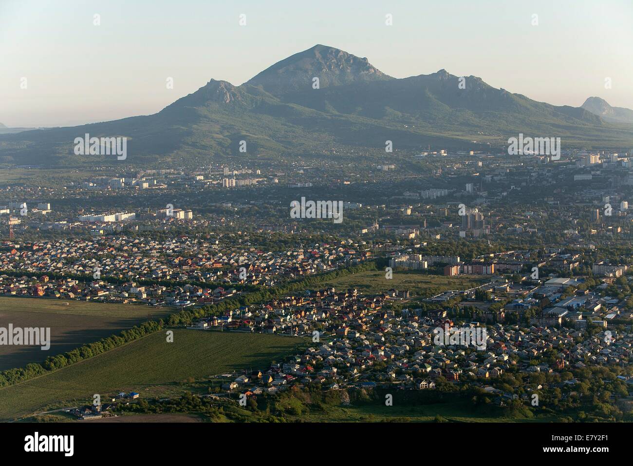 Russia, Stavropol Krai from above. Pyatigorsk, Beshtau mountain Stock ...