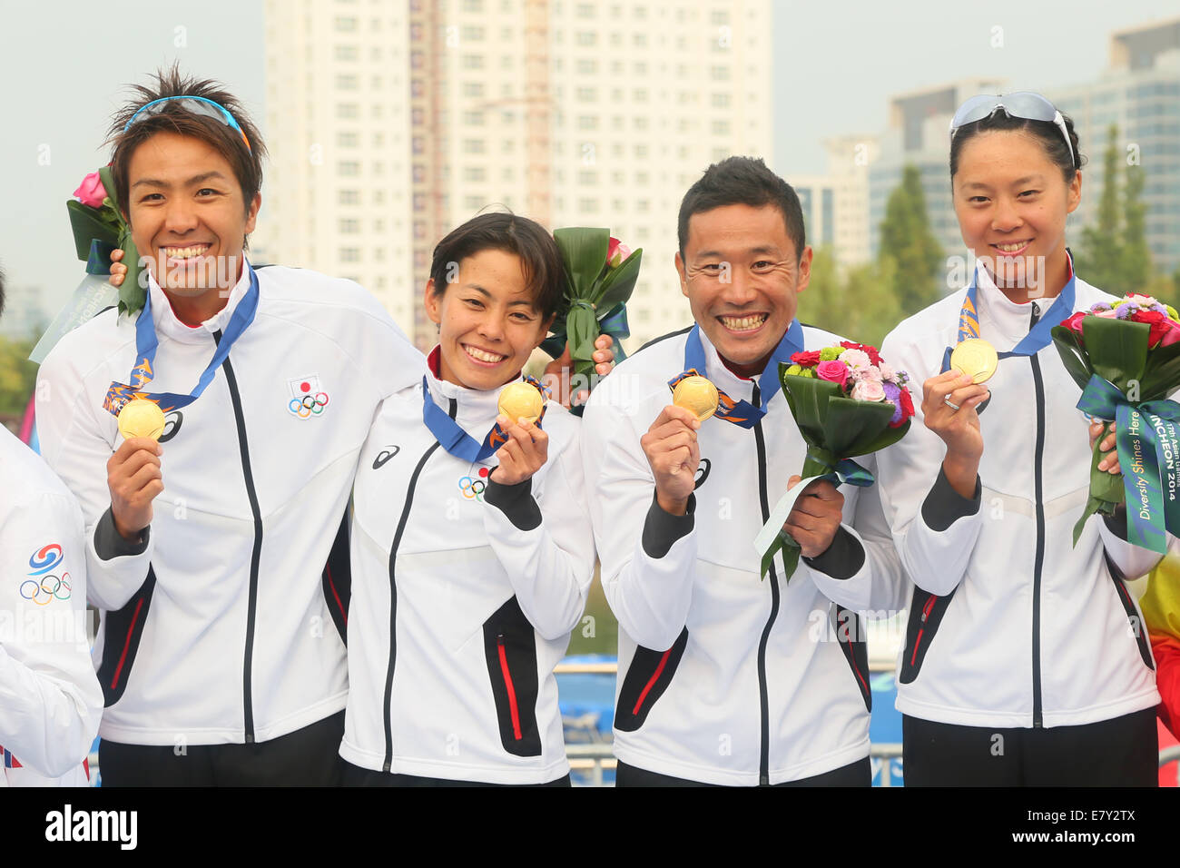 Incheon, South Korea. 26th Sep, 2014. Japan team group (JPN) Triathlon ...