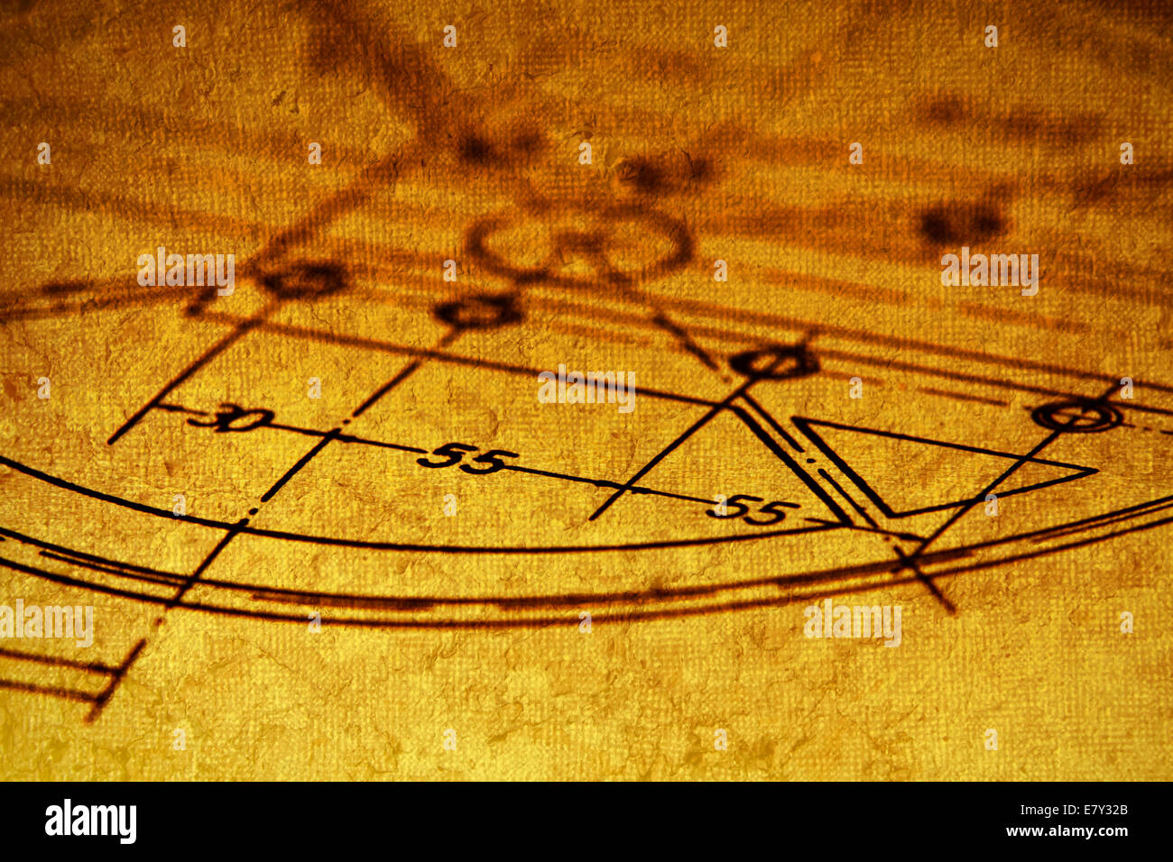 geometric drawing on old paper Stock Photo - Alamy