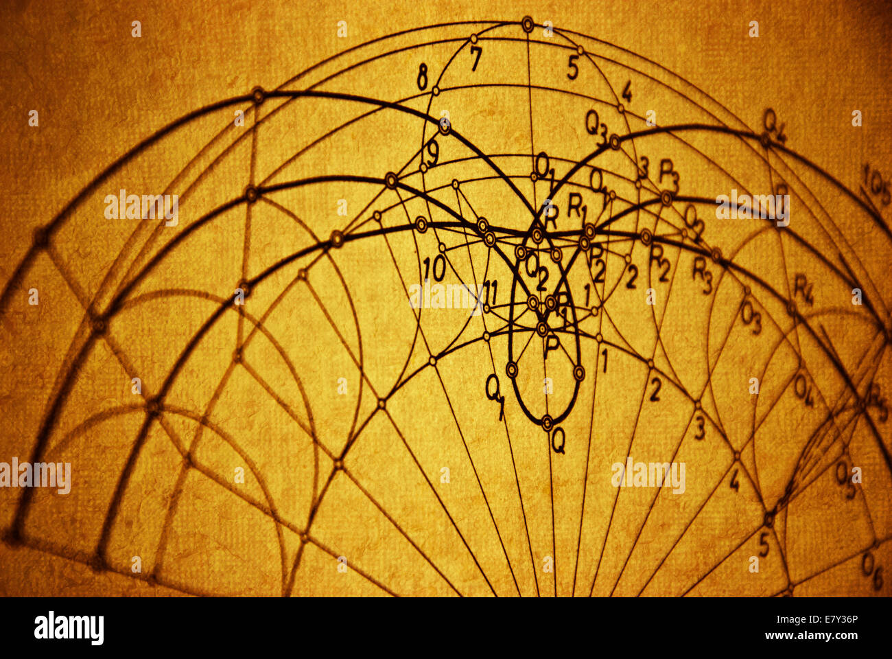 geometric drawing on old paper Stock Photo - Alamy