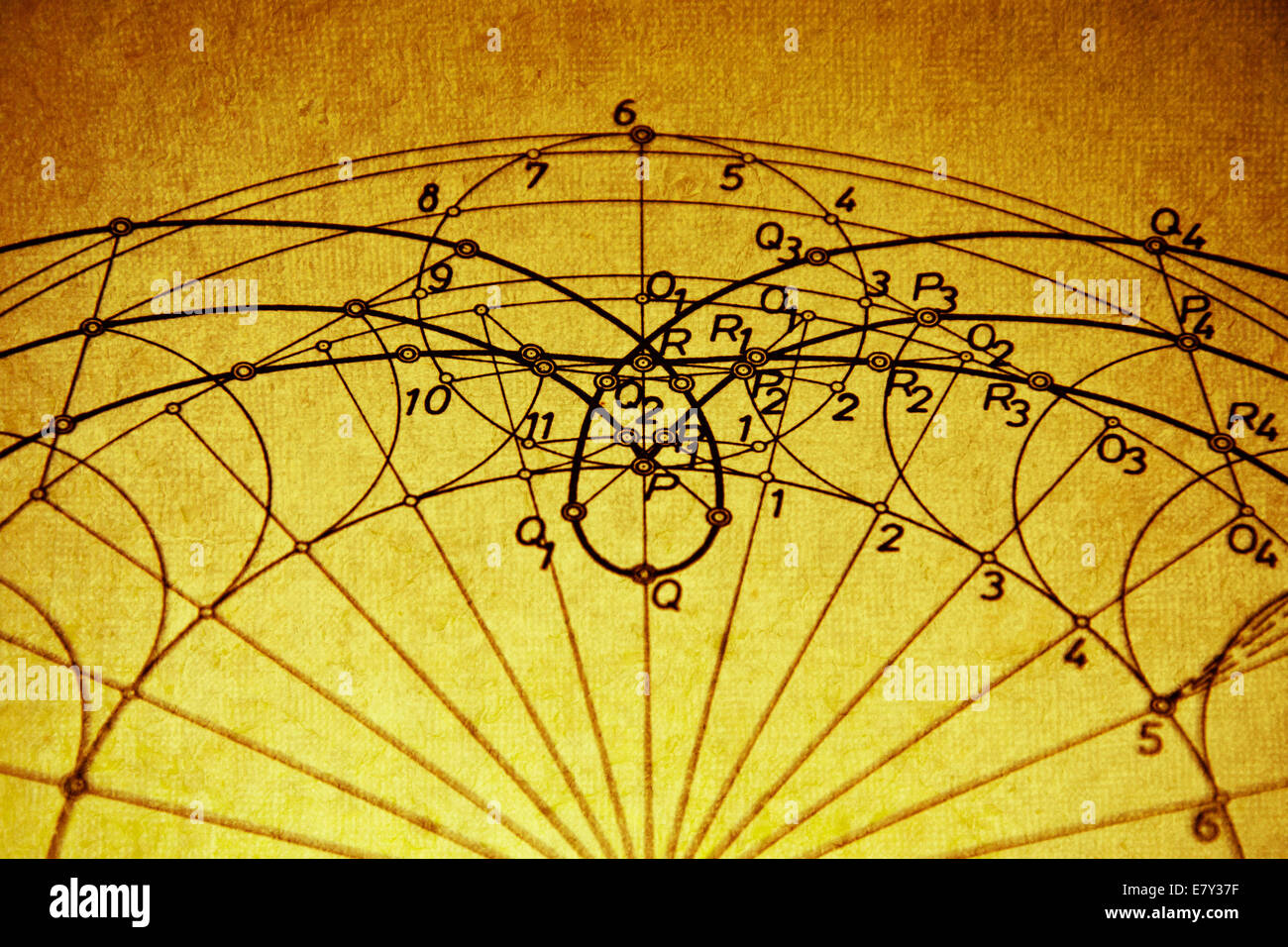 geometric drawing on old paper Stock Photo - Alamy