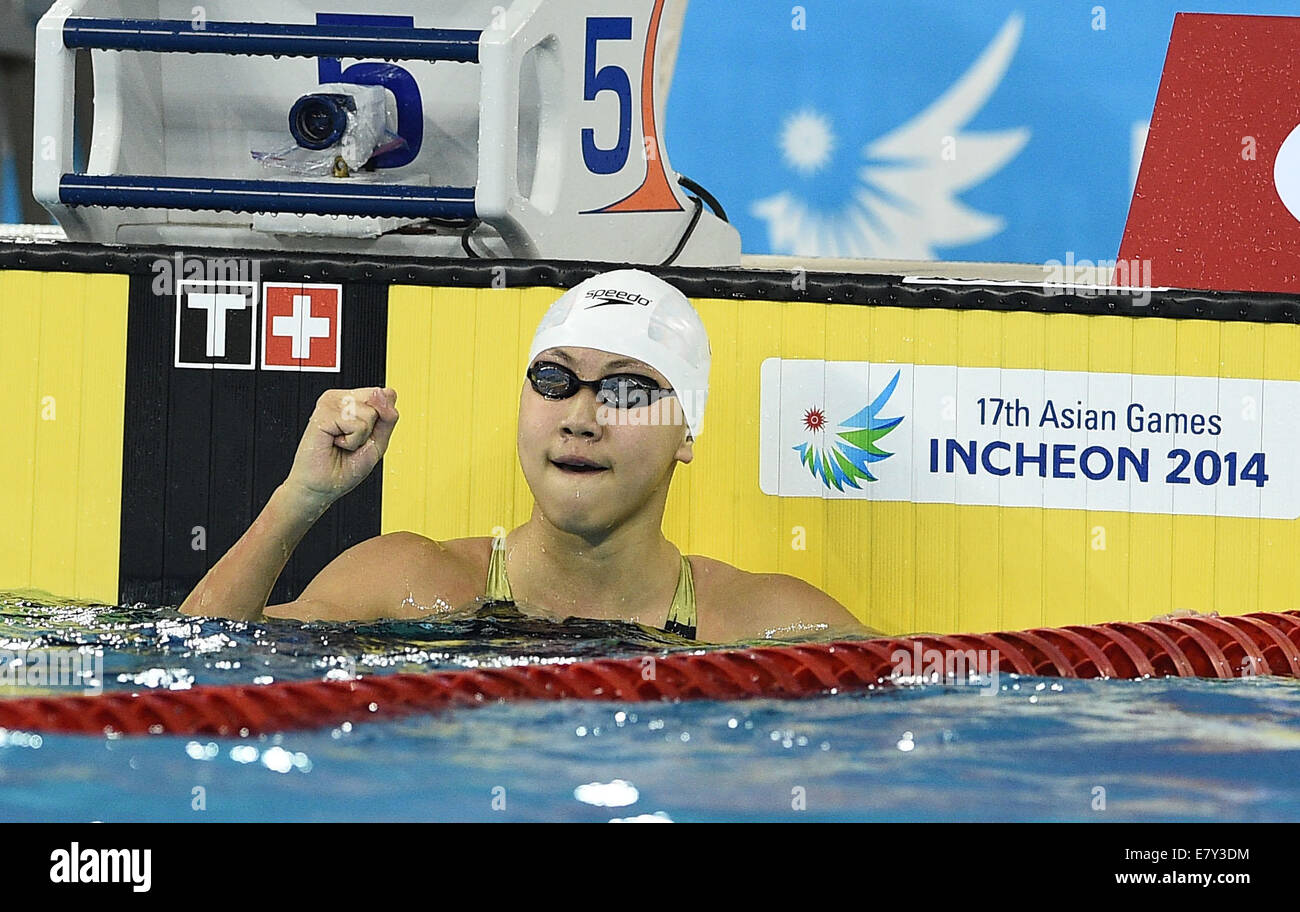 Incheon, South Korea. 26th Sep, 2014. Chen Xinyi of China celebrates ...