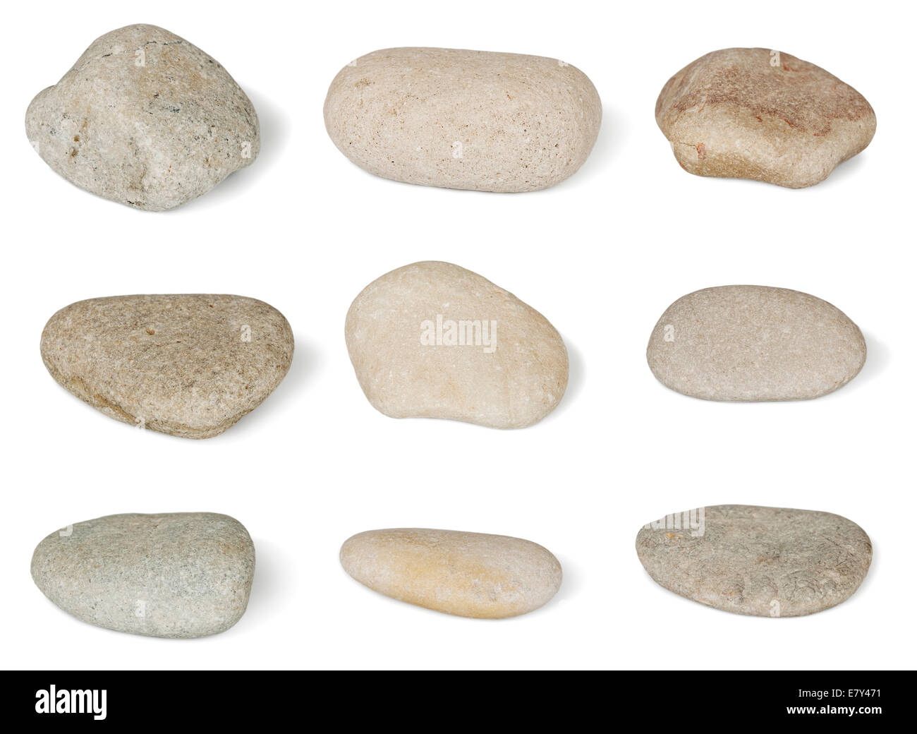 collection of stones are isolated on a white background Stock Photo - Alamy