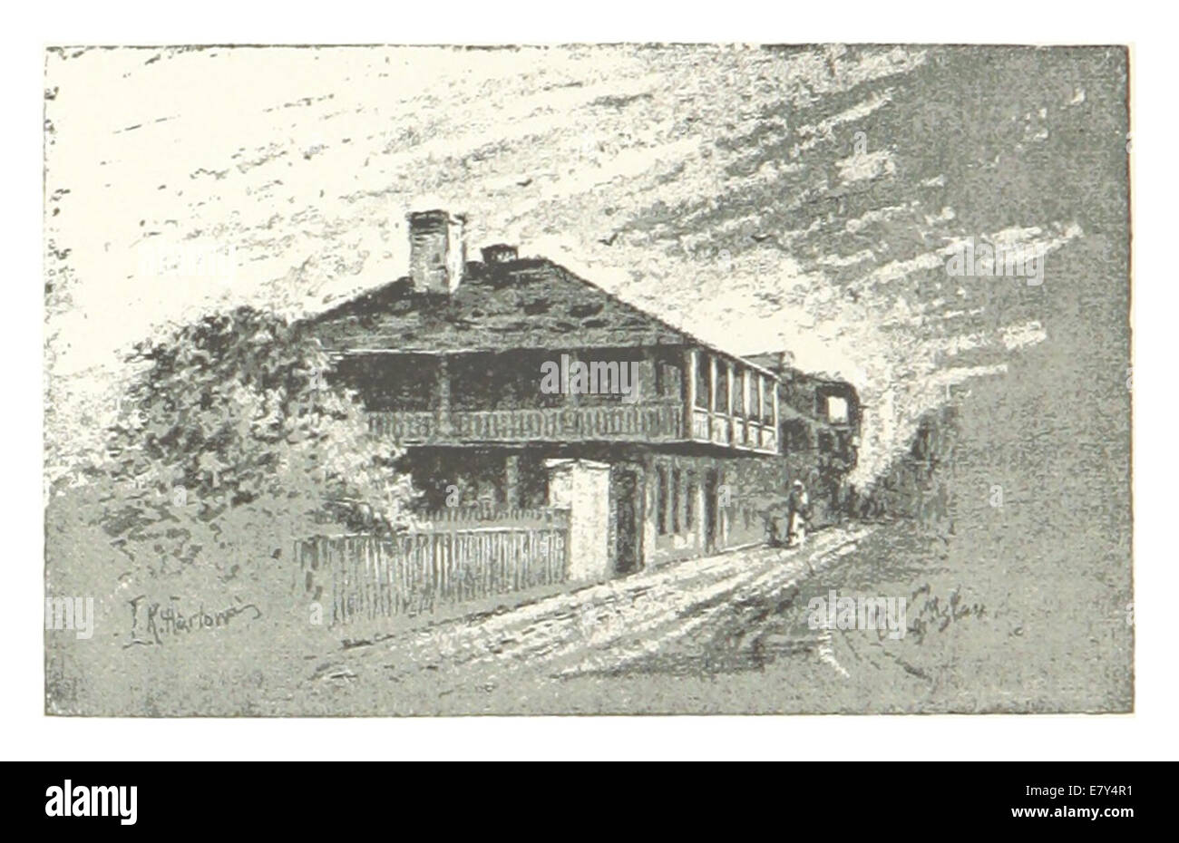 This 1889 publication features a sketch or illustration of an old house ...