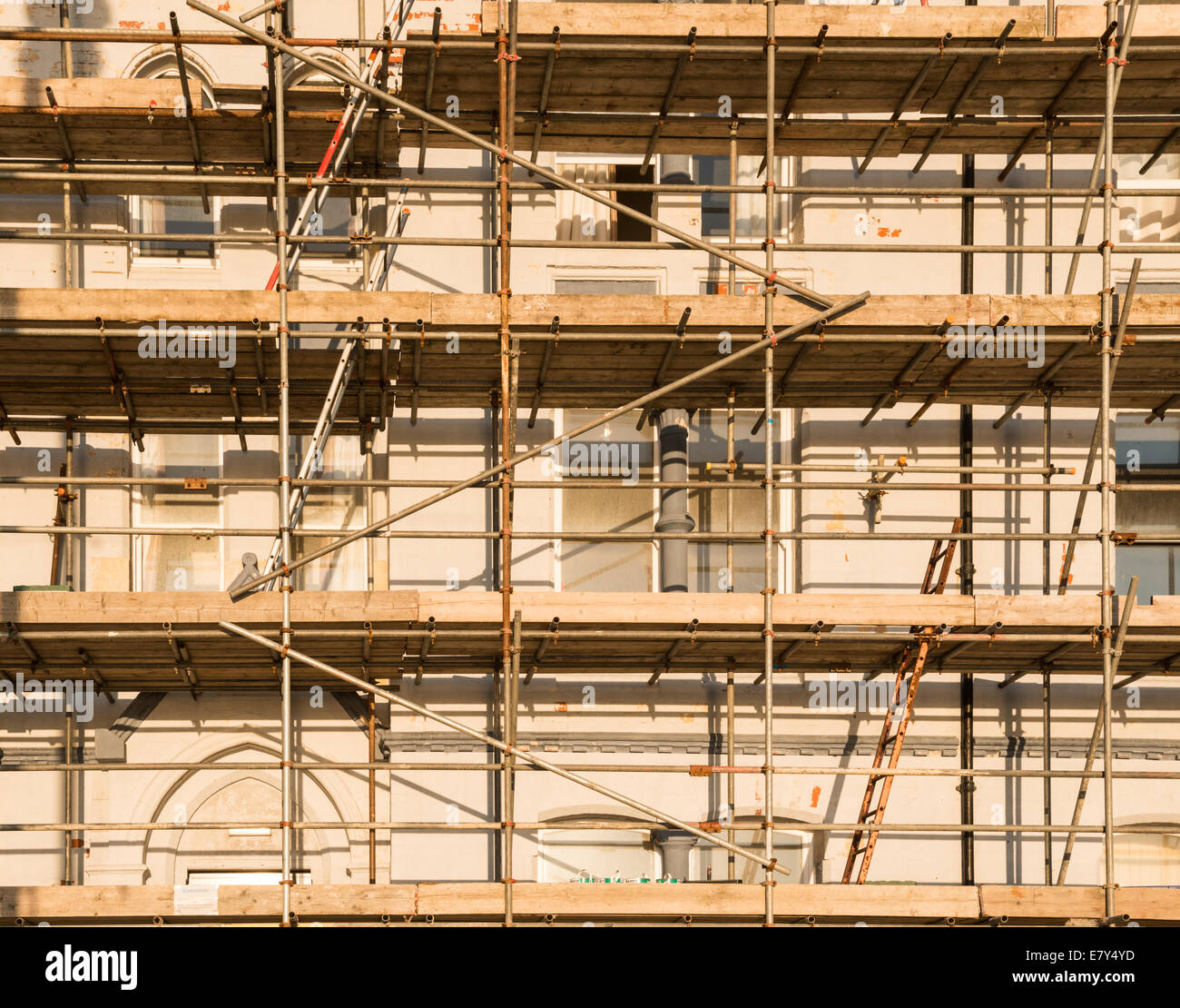 Scaffolding outside a building on Victoria Terrace, Aberystwyth ...