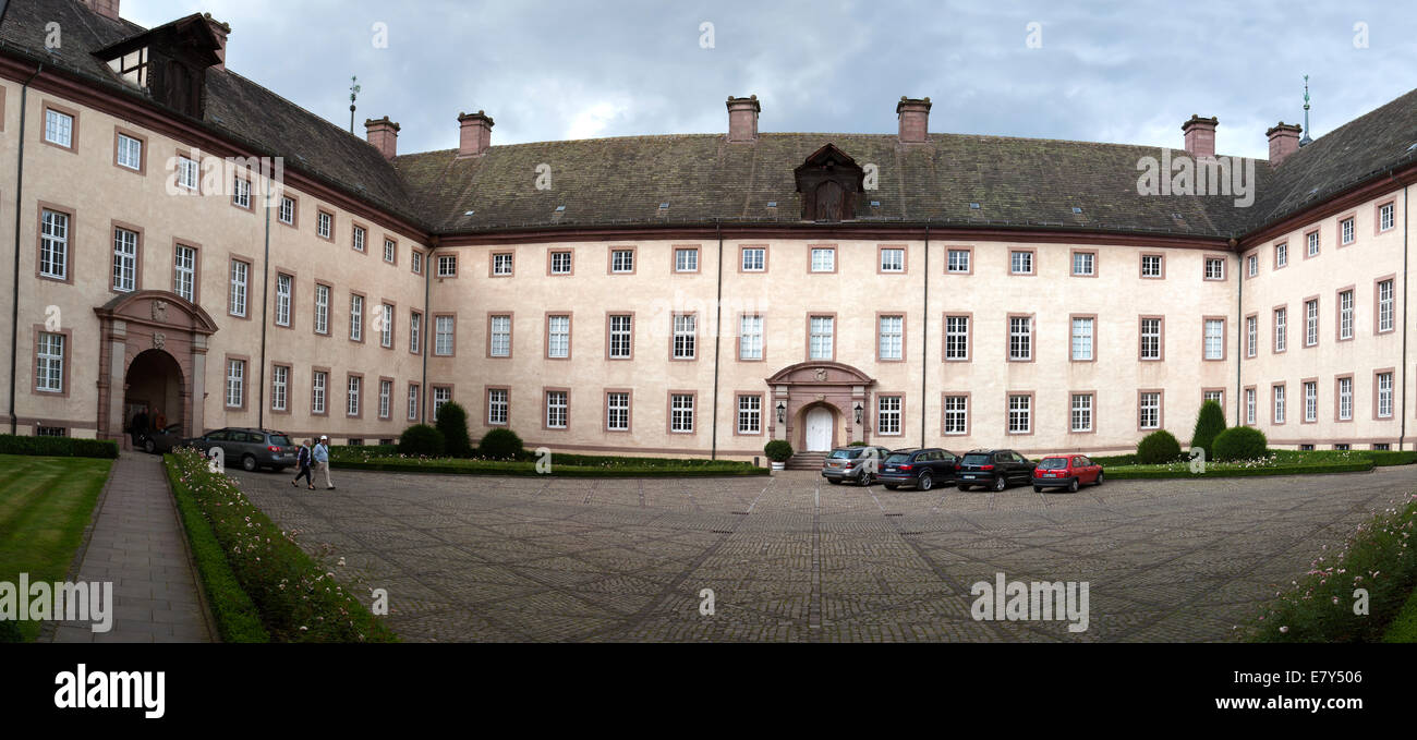 Abbey Castle Corvey in Hoexter, Weserbergland, North Rhine Westphalia ...