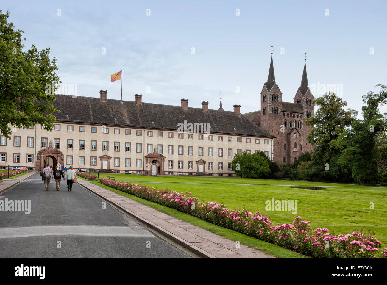 Abbey Castle Corvey in Hoexter, Weserbergland, North Rhine Westphalia ...