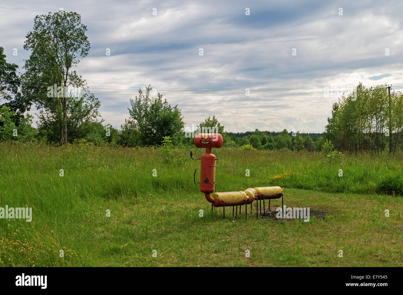 Village summer landscape. Place for a fire Stock Photo - Alamy