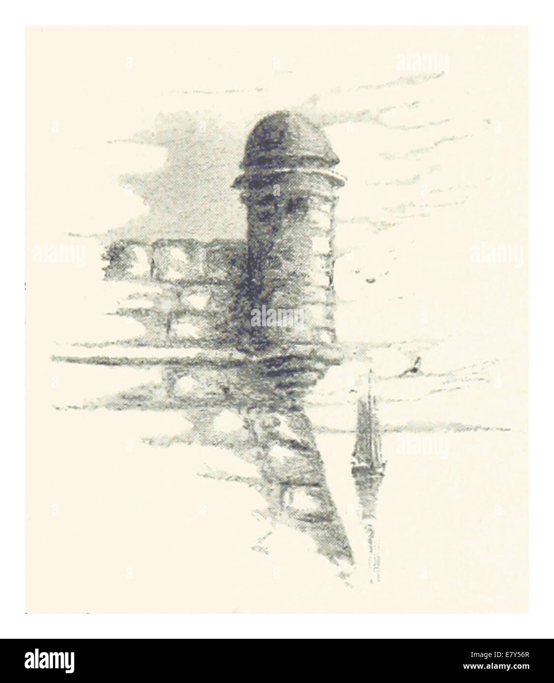 This 1889 illustration shows a sentry-box at Fort Marion in St ...