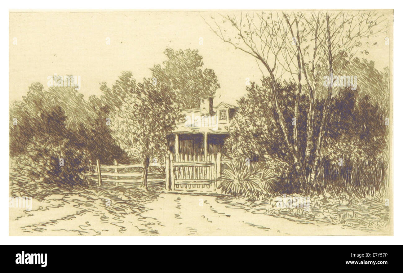 An illustration from a 1889 Florida publication depicting an old house ...
