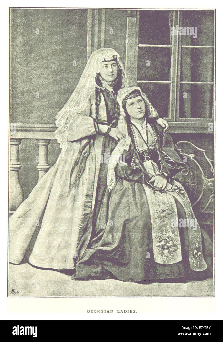 Georgian fashion sketch Cut Out Stock Images & Pictures - Alamy