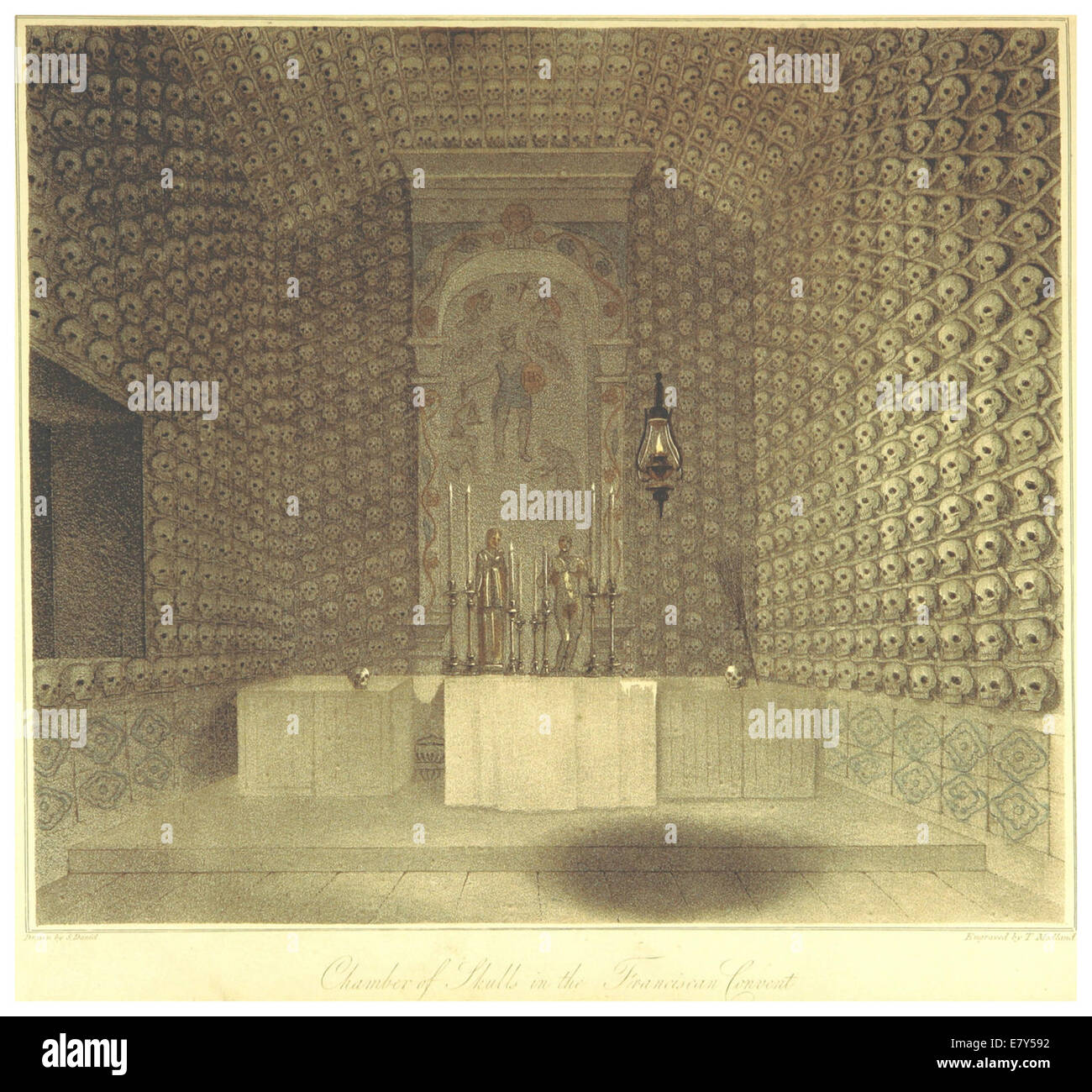 This 1806 illustration by Barrow depicts the Chamber of Skulls in the ...