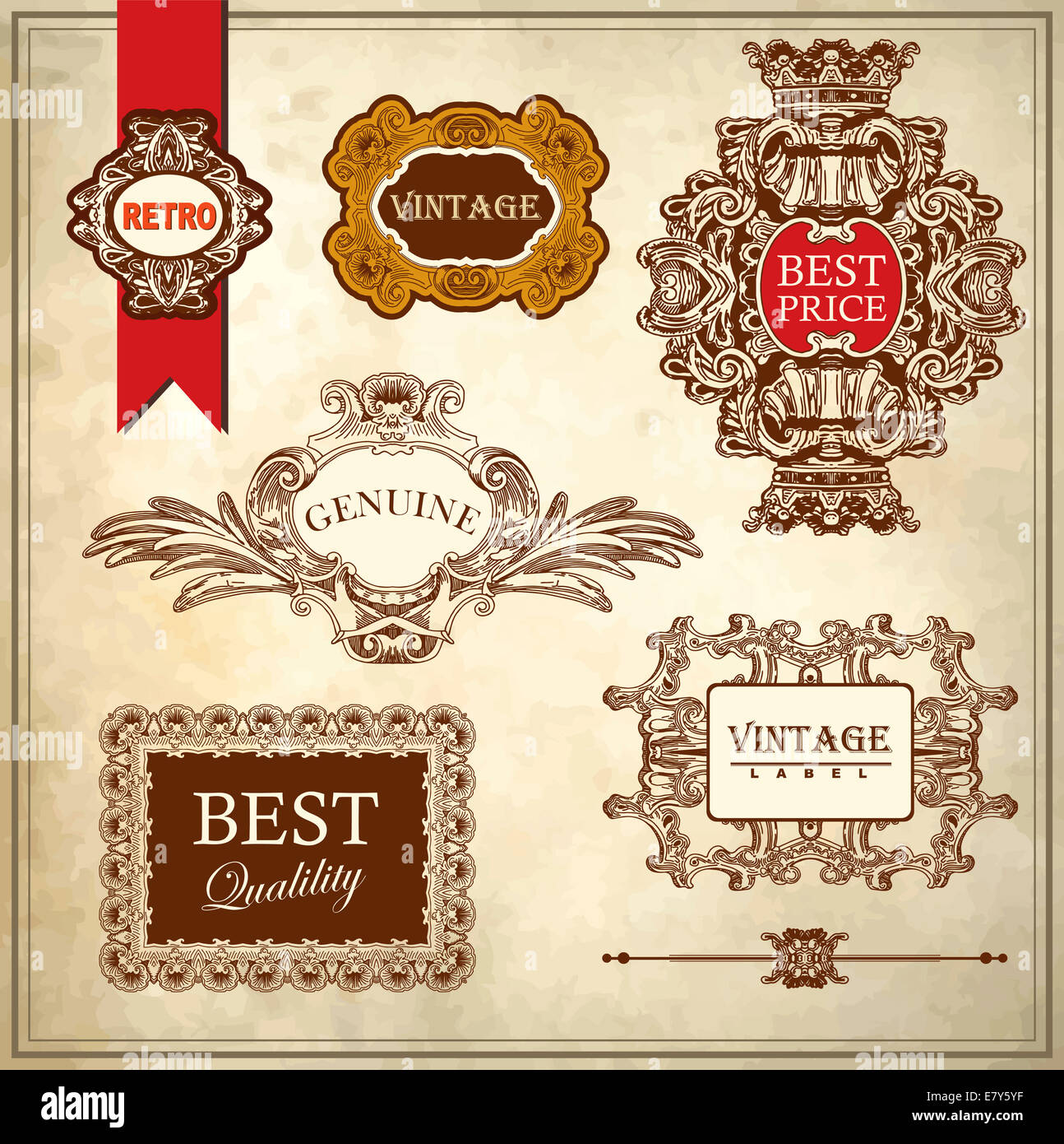 ornate royal luxury premium quality and guarantee label design Stock ...