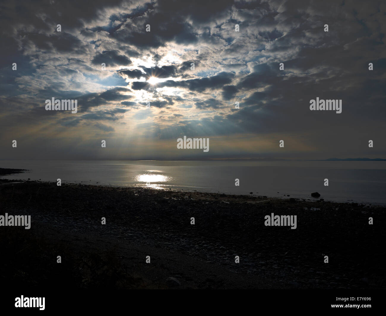 Sunset at Tramadog Bay as seen from Shell Island North Wales UK Stock ...