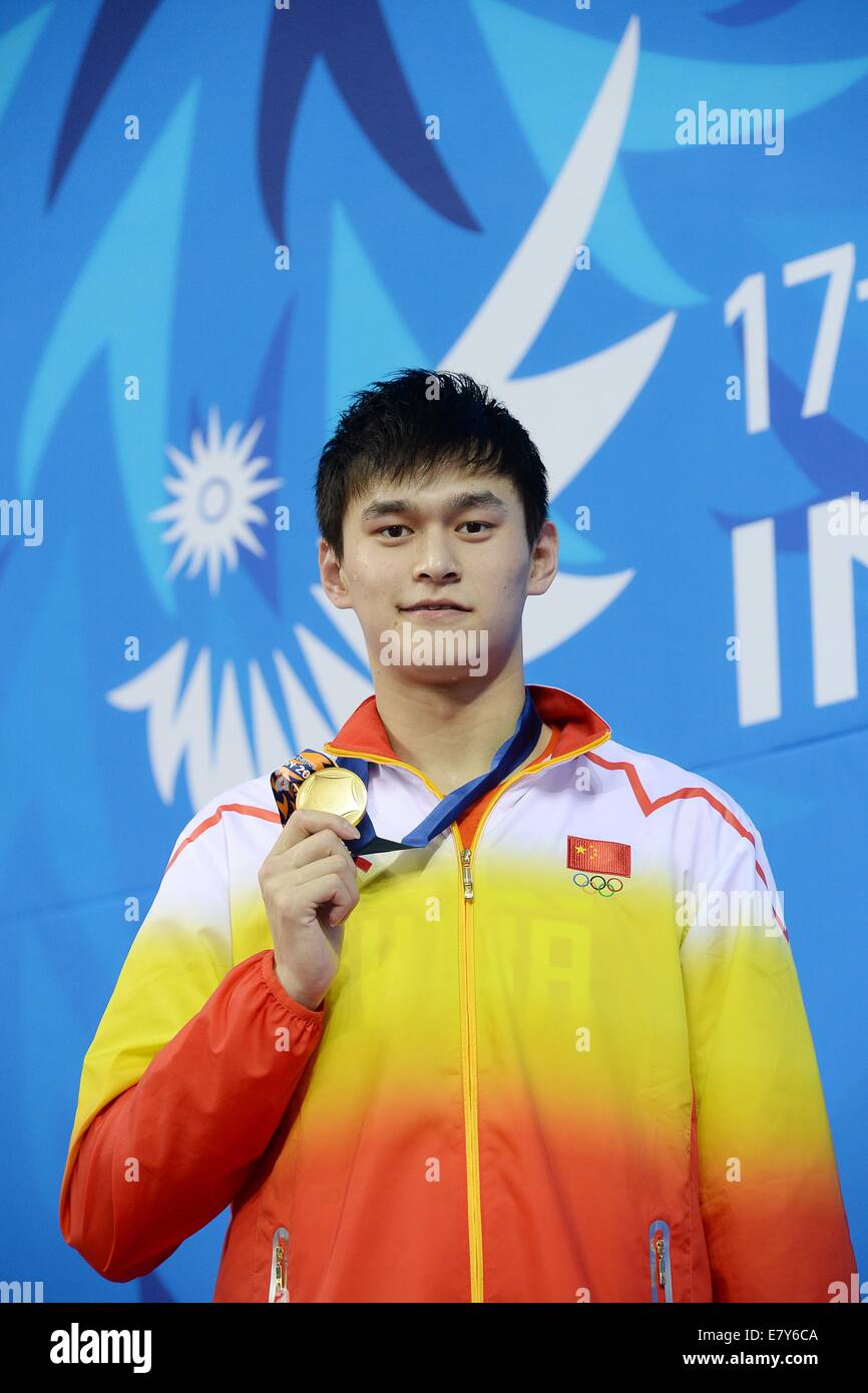 Incheon, South Korea. 26th Sep, 2014. Sun Yang of China poses on the ...