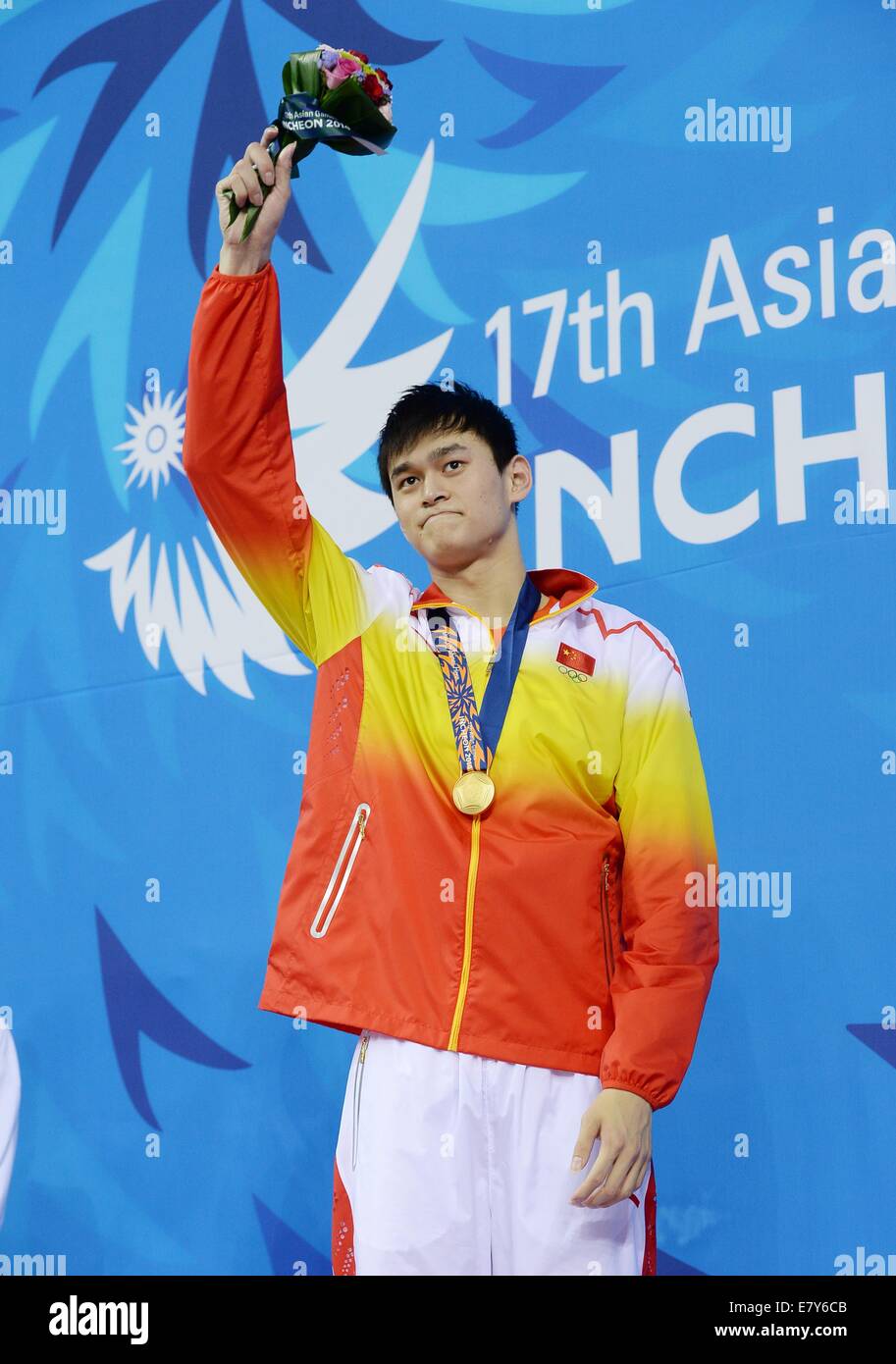 Incheon, South Korea. 26th Sep, 2014. Sun Yang of China poses on the ...