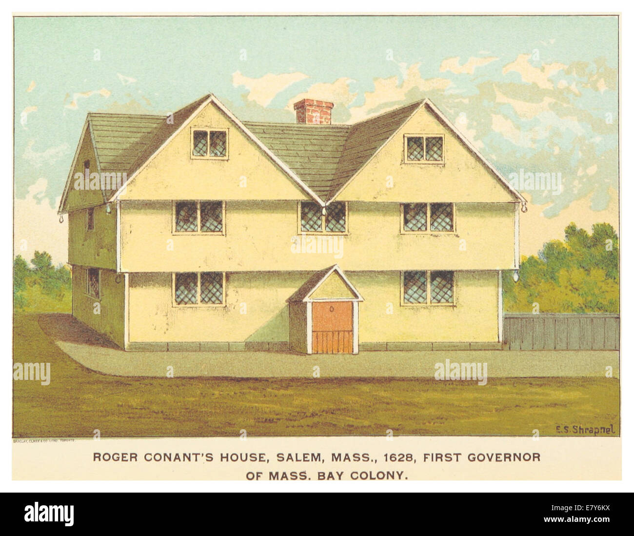 An 1898 illustration of Roger Conant’s house in Salem, Massachusetts ...