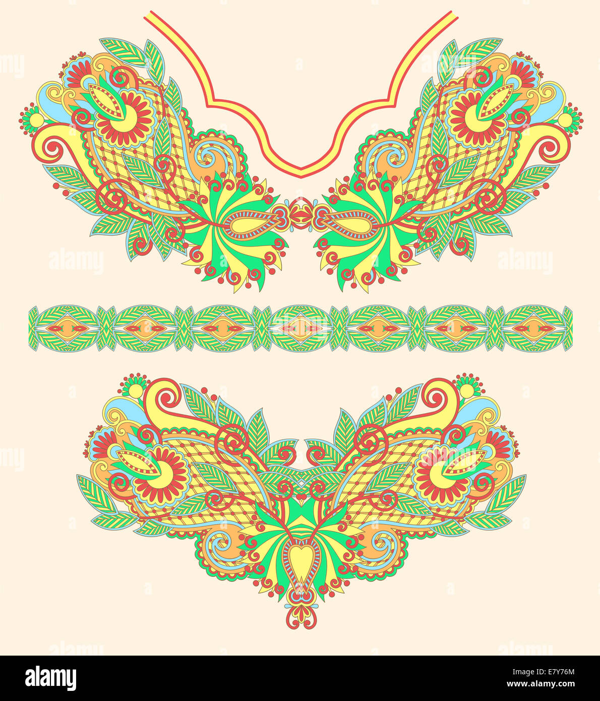 Neckline embroidery fashion Stock Photo - Alamy