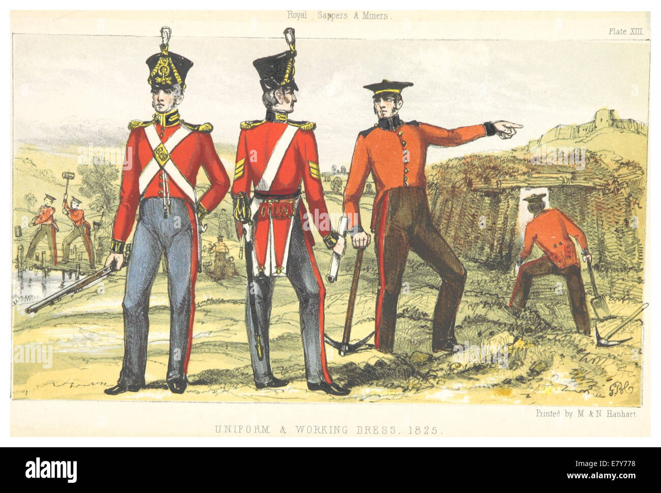 CONNOLLY(1855) Vol2, p341 (Plate 13) ROYAL SAPPERS & MINERS, UNIFORM ...