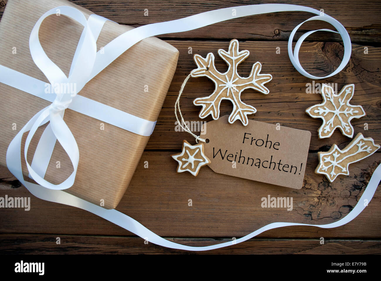 Natural Looking Gift and Ginger Breads with a Label with the German ...